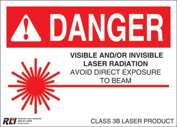 Class 3B Laser Warning Signs at Rockwell Laser Industries